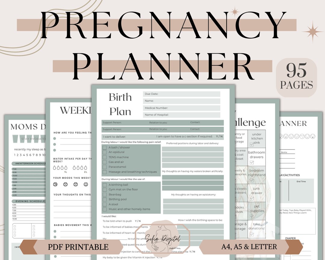 Pregnancy Journal, Maternity Planner, Pregnancy Journal Printable ...