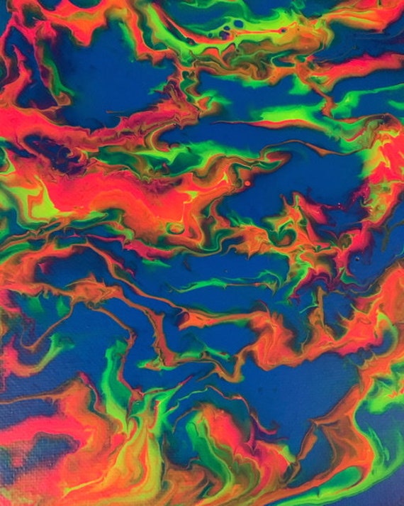 Psychedelic Pour Paint | Etsy