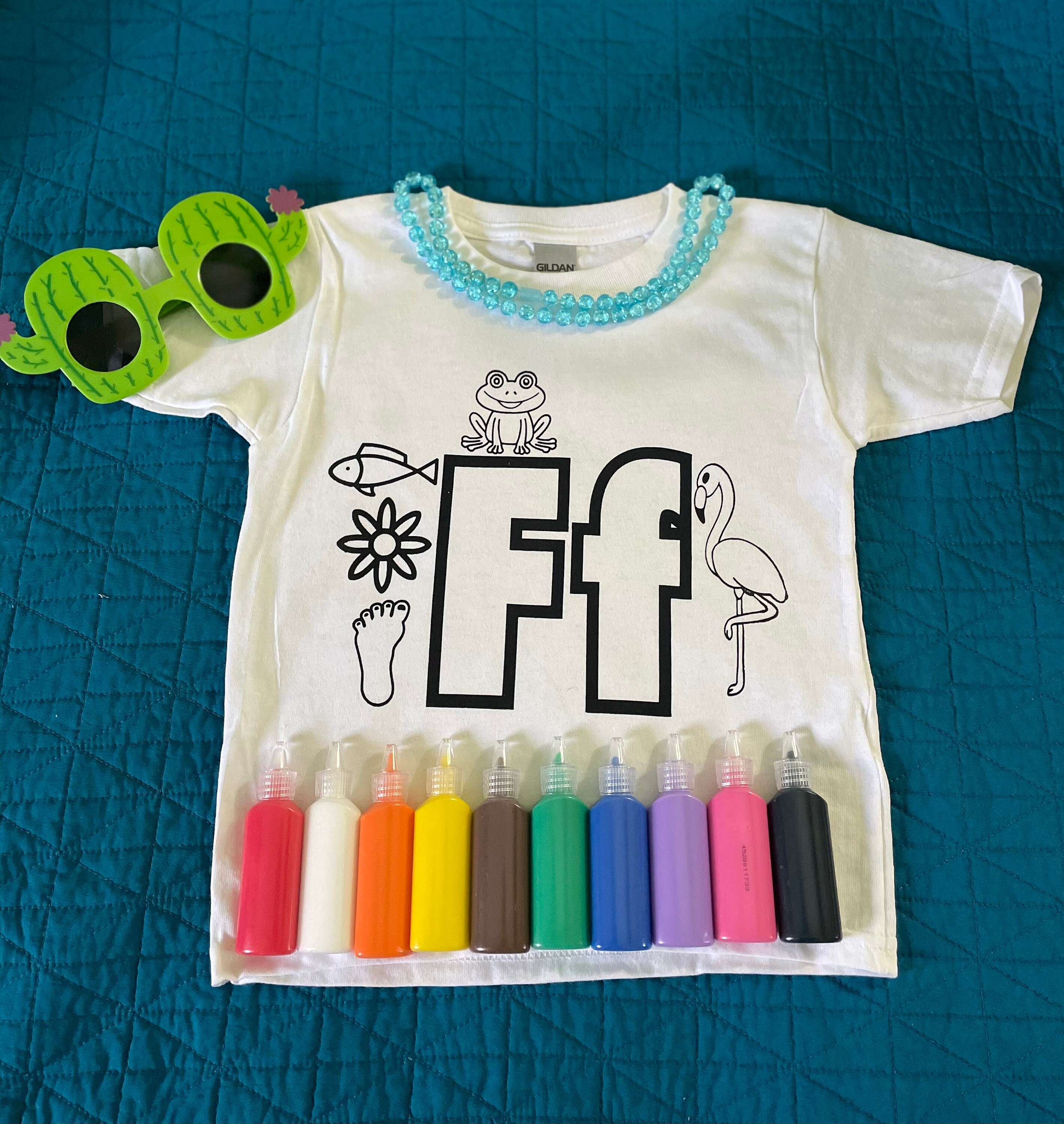 Color Me Alphabet Shirt Letter Ff - Etsy