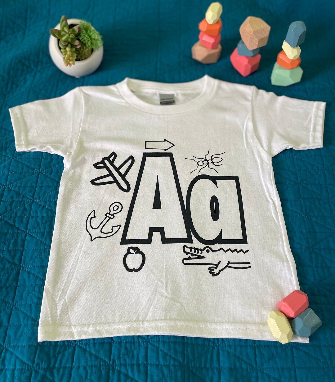Color Me Alphabet Shirt Letter Aa - Etsy