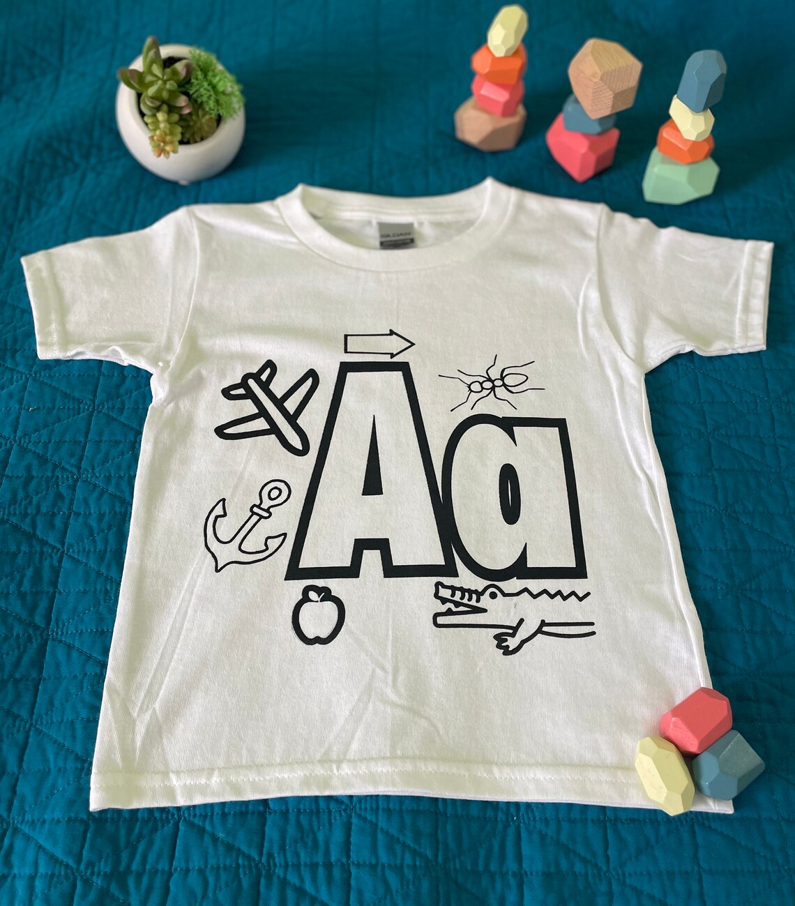 Color Me Alphabet Shirt Letter Aa - Etsy