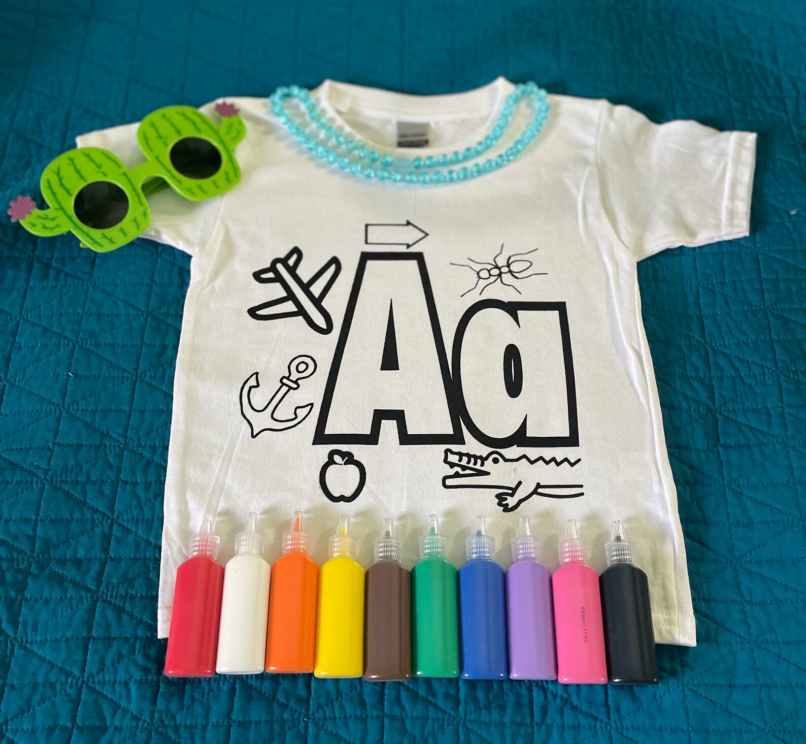 Color Me Alphabet Shirt Letter Aa - Etsy
