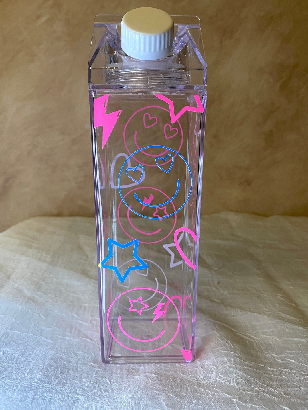 Smiley Face Milk Carton Water Bottle - Etsy