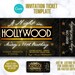 Hollywood Party Digital Ticket Editable Birthday Invitation Canva ...