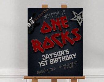 One Rocks Birthday Sign - Etsy