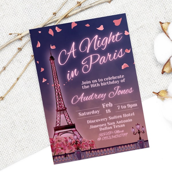 Paris Invitation - Etsy