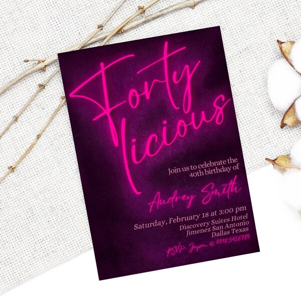 Fortylicious Invitation - Etsy