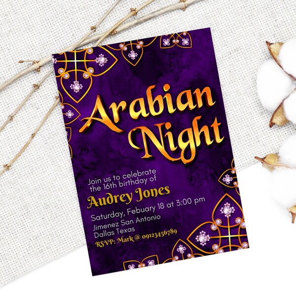 Arabian Night Digital Invitation - Etsy