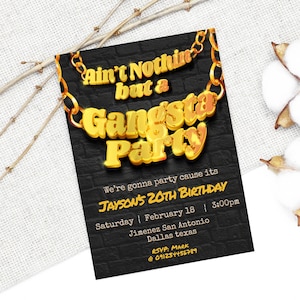 Gangsta Party - Hiphop Theme Invitation Canva Template - Etsy
