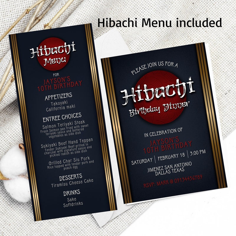 Hibachi Menu Template - Etsy