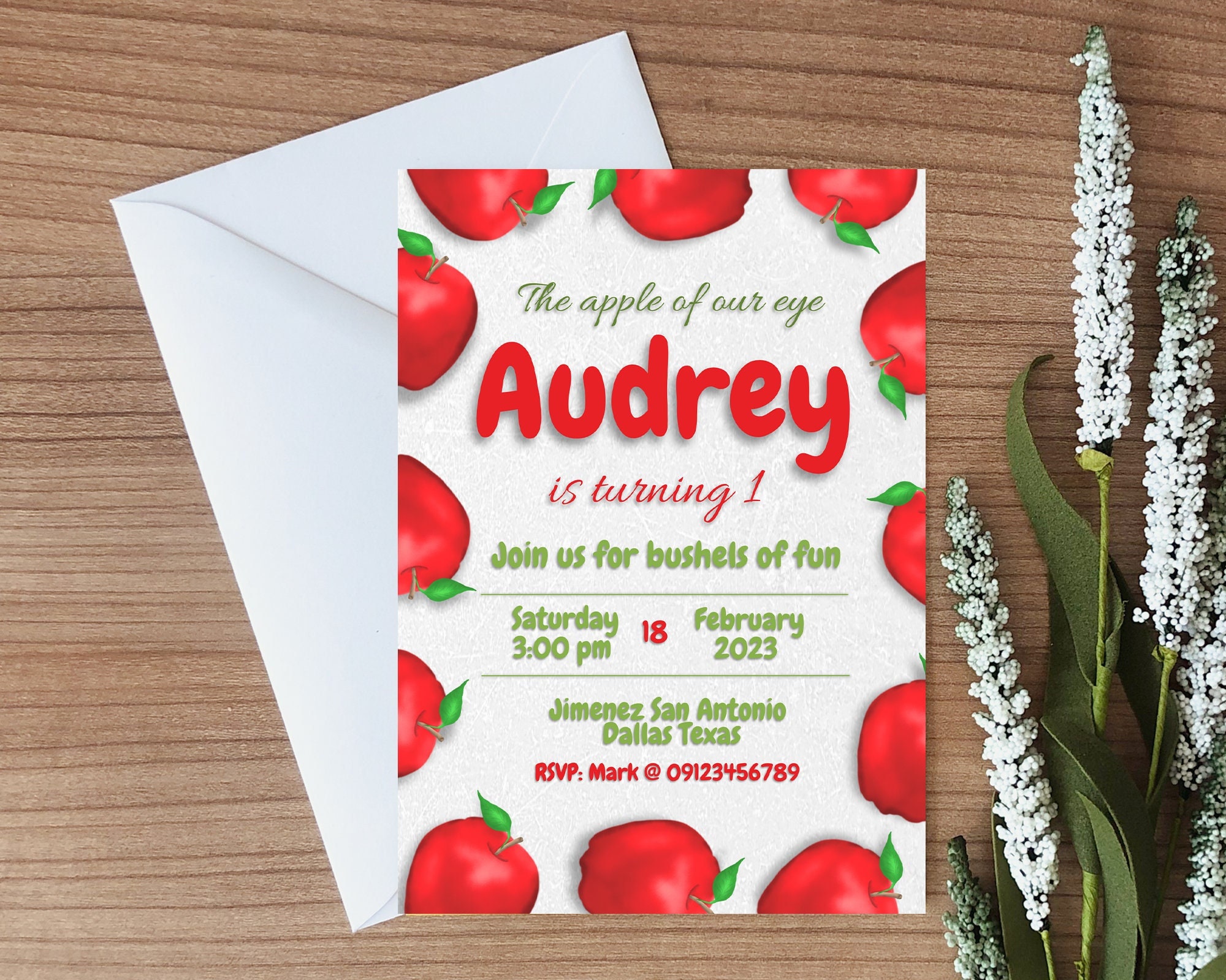Apple Orchard Party Invitation Canva Template - Etsy