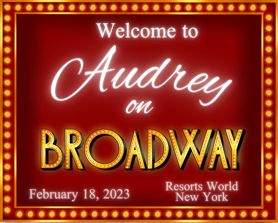 Broadway - Theater - Digital Welcome Sign Canva Template - Etsy