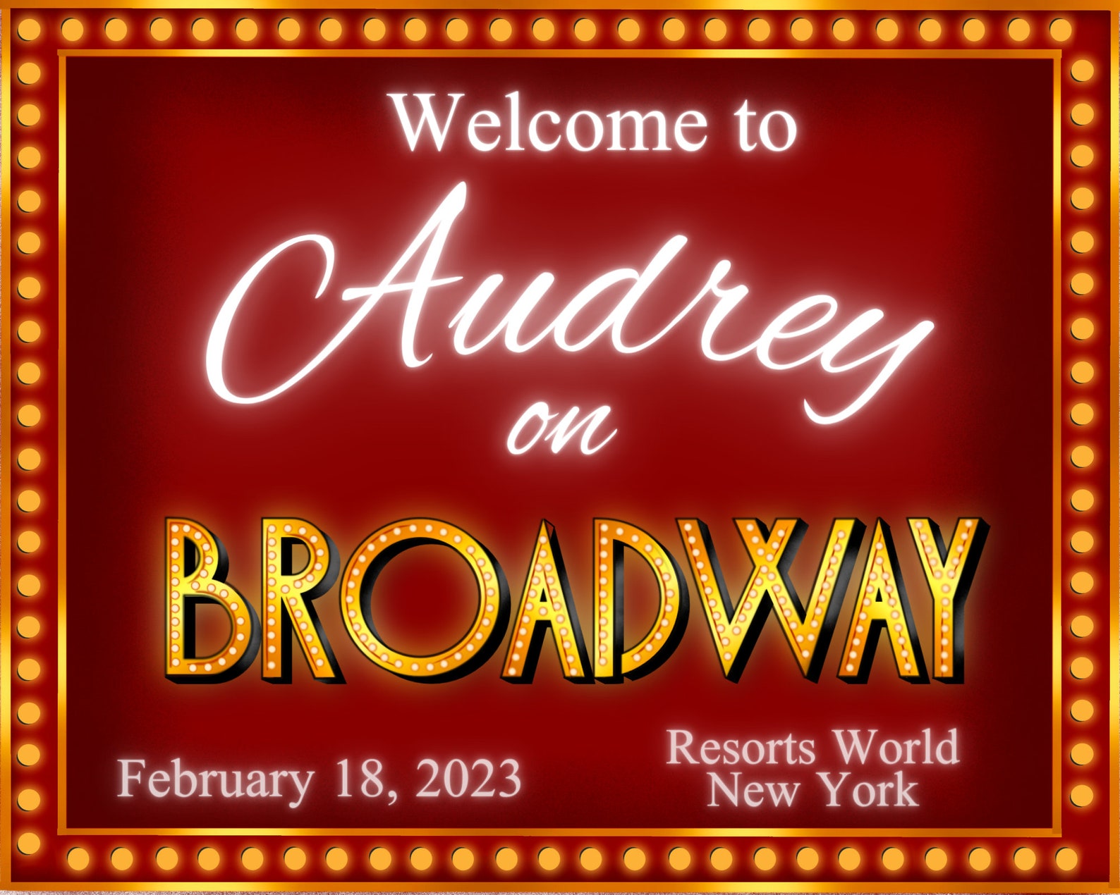 Broadway - Theater - Digital Welcome Sign Canva Template - Etsy