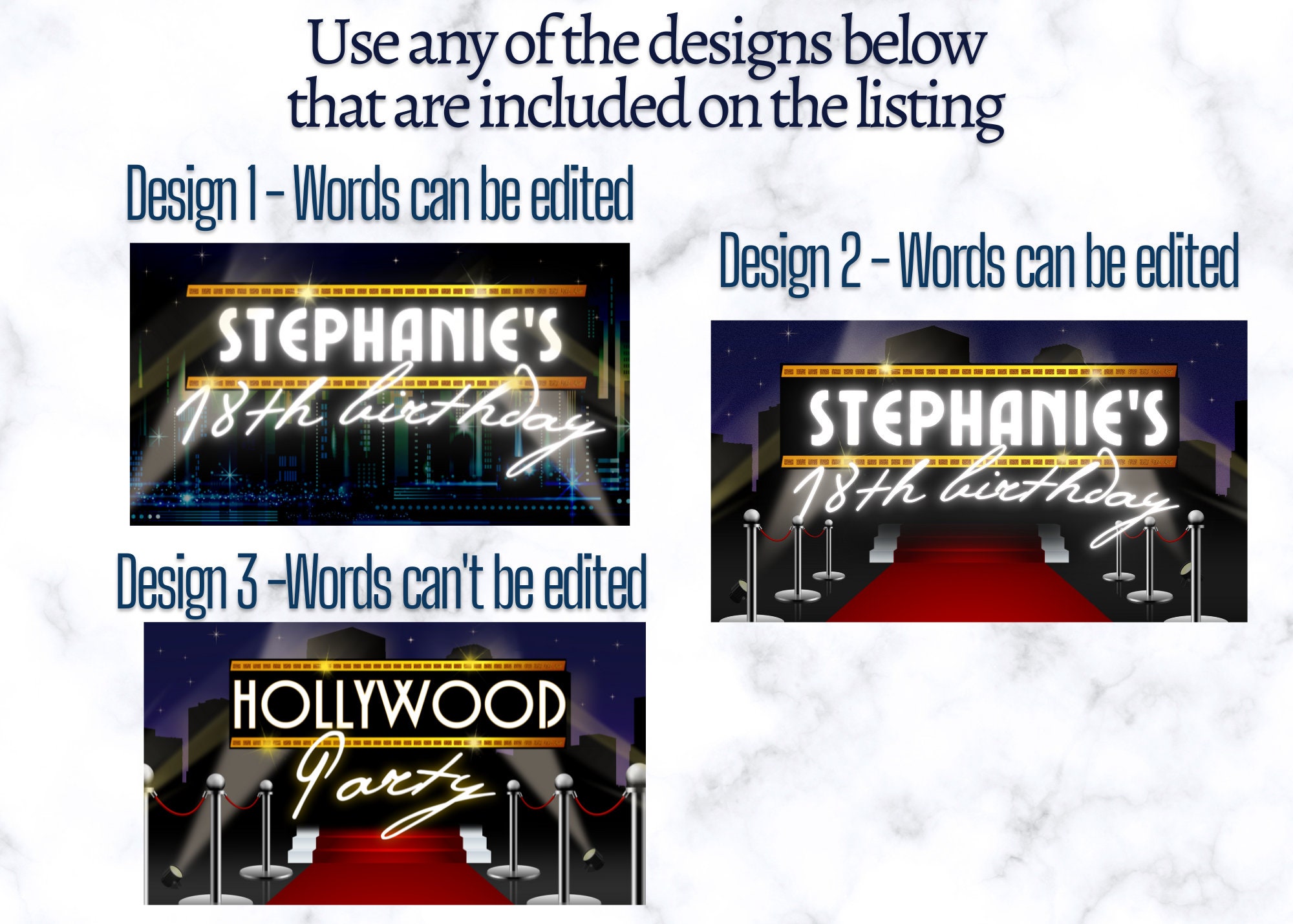 Hollywood Backdrop Red Carpet Walk of Fame Photo Backdrop Digital Canva ...