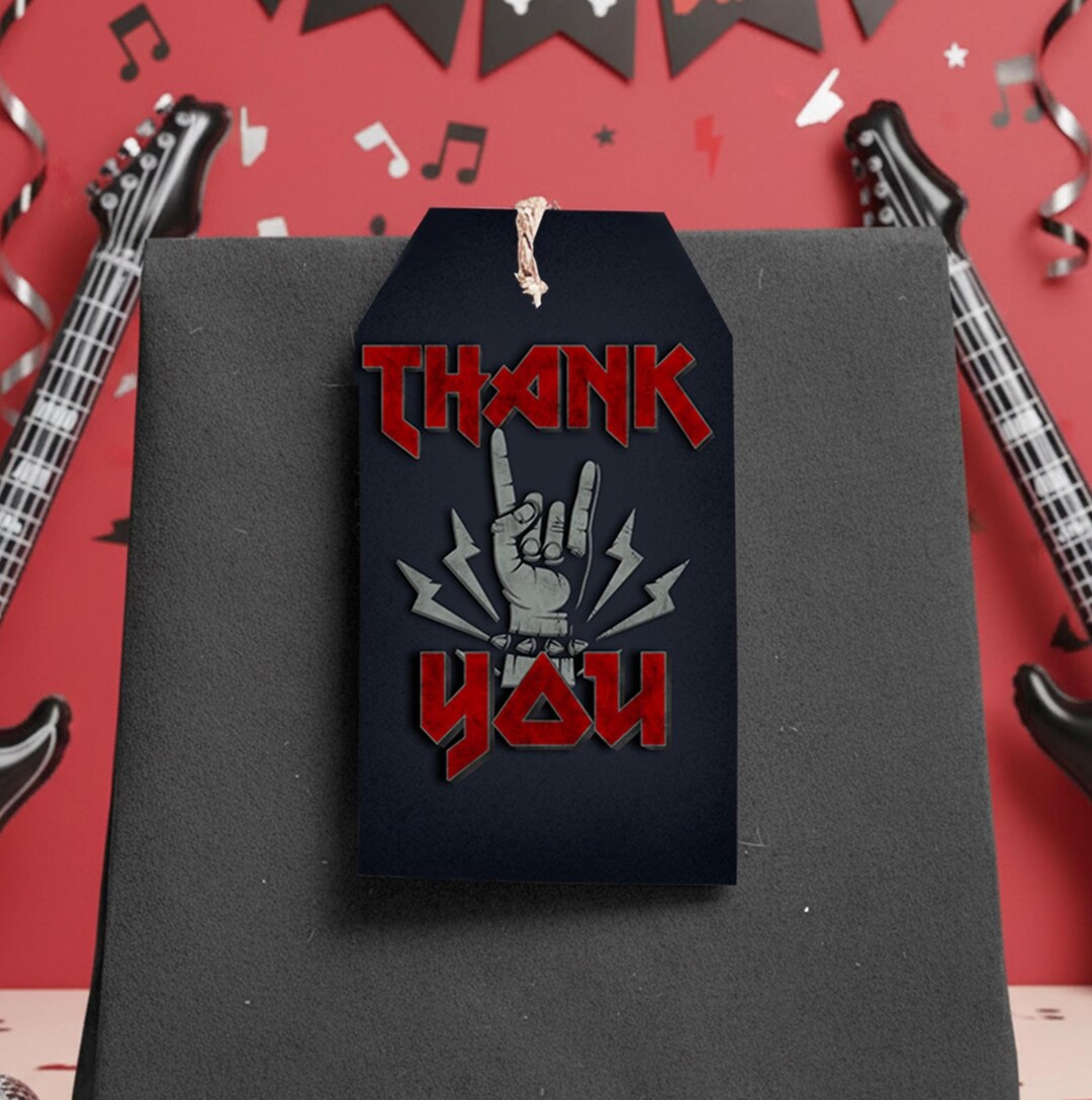 Rocker - Rock and Roll - Rockstar Favor Tag - Party Tag Editable ...