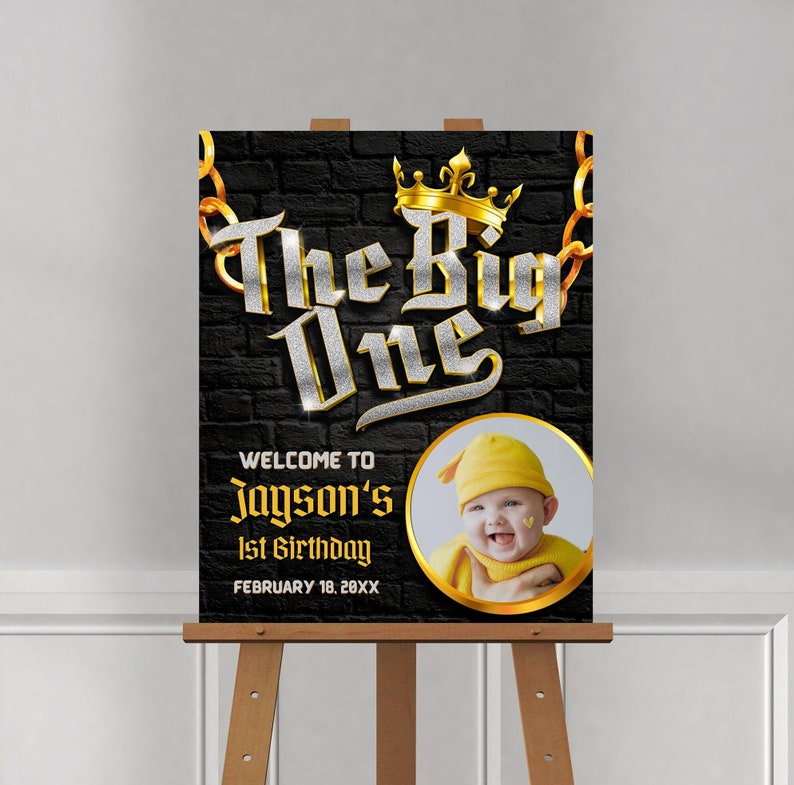 The Big One Hip Hop Biggie Small Welcome Sign With Picture Editable ...