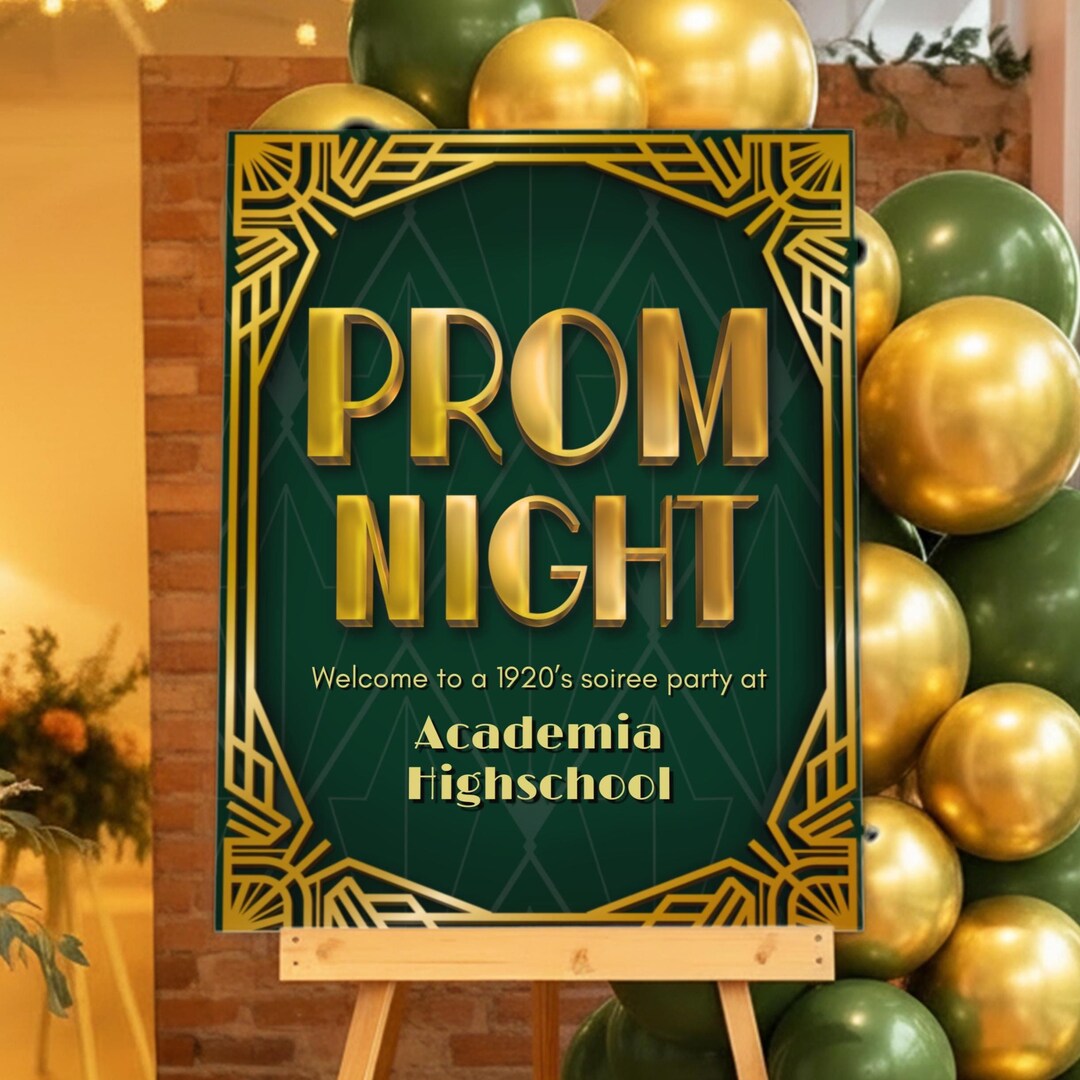 Prom Night - Roaring 1920s Gatsby Birthday Party Editable Digital ...