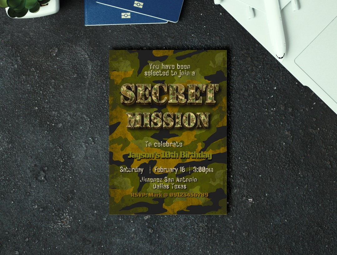 Army - Military - Soldier - Boy Digital Editable Invitation Canva ...