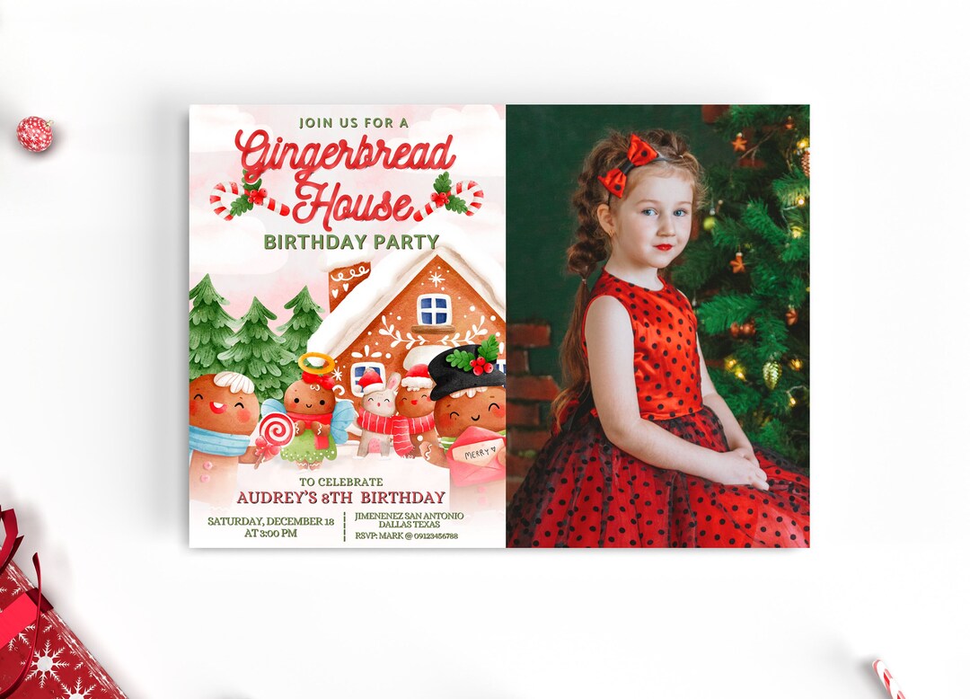 Gingerbread House Decorating Party Editable Digital Invitation With ...