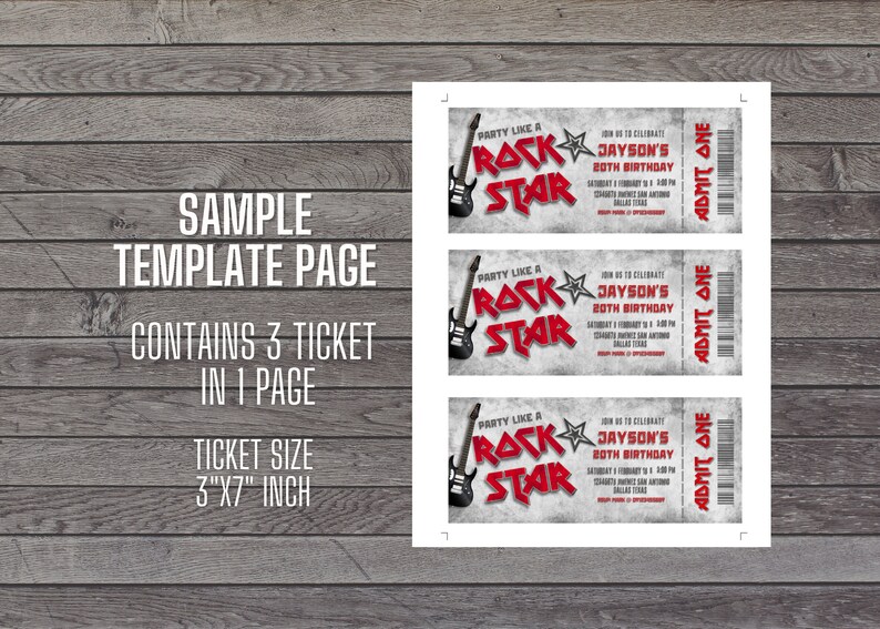Rockstar Birthday Theme - Rocker Digital Editable Invitation Canva ...