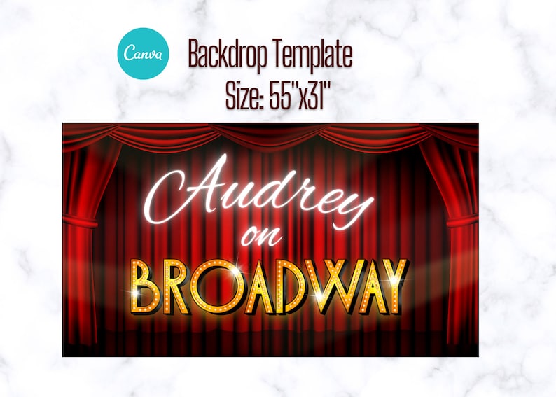 Broadway Theater Digital Backdrop Canva Template - Etsy