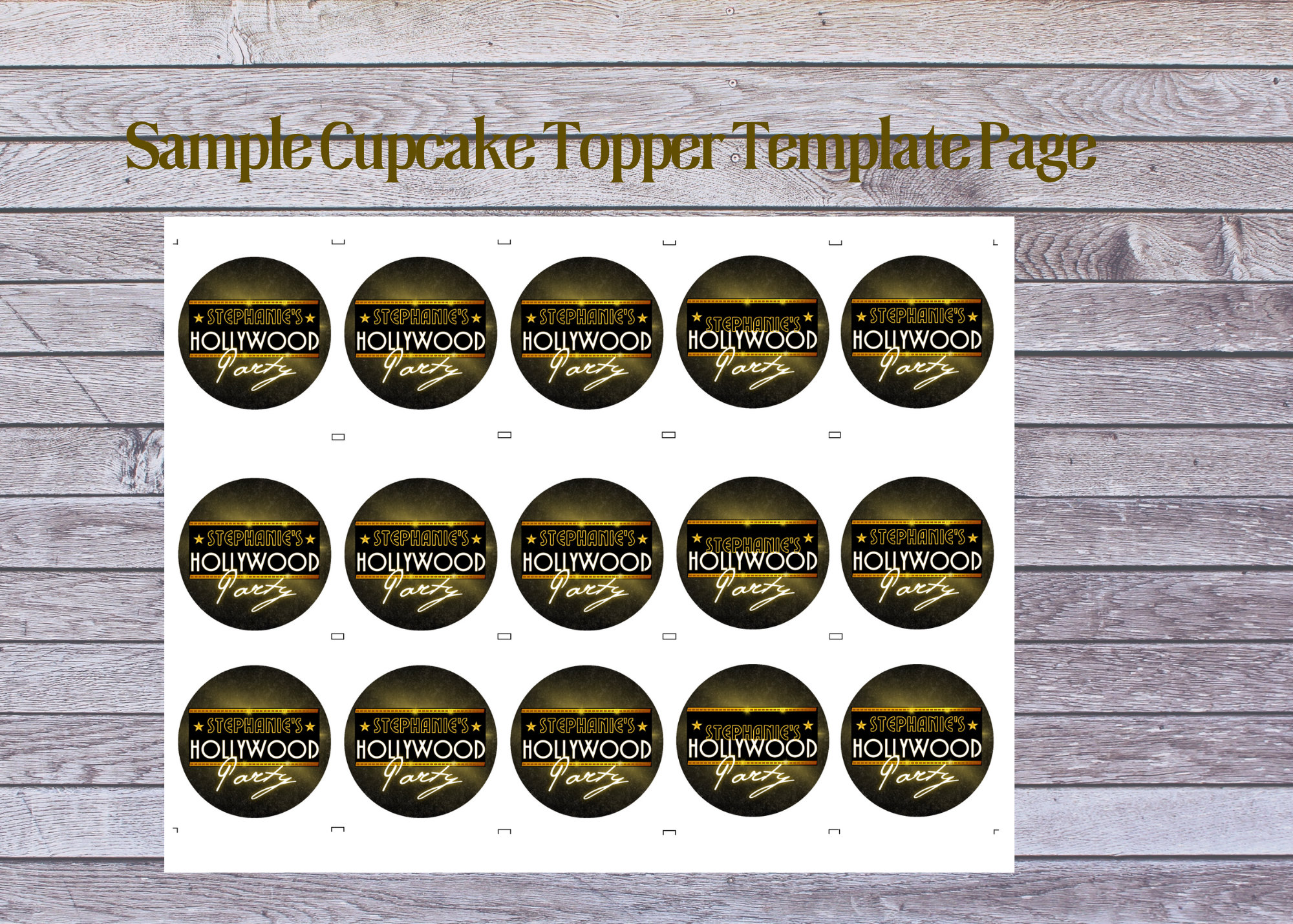 Hollywood Party Red Carpet VIP Pass Cupcake Topper Digital Canva ...