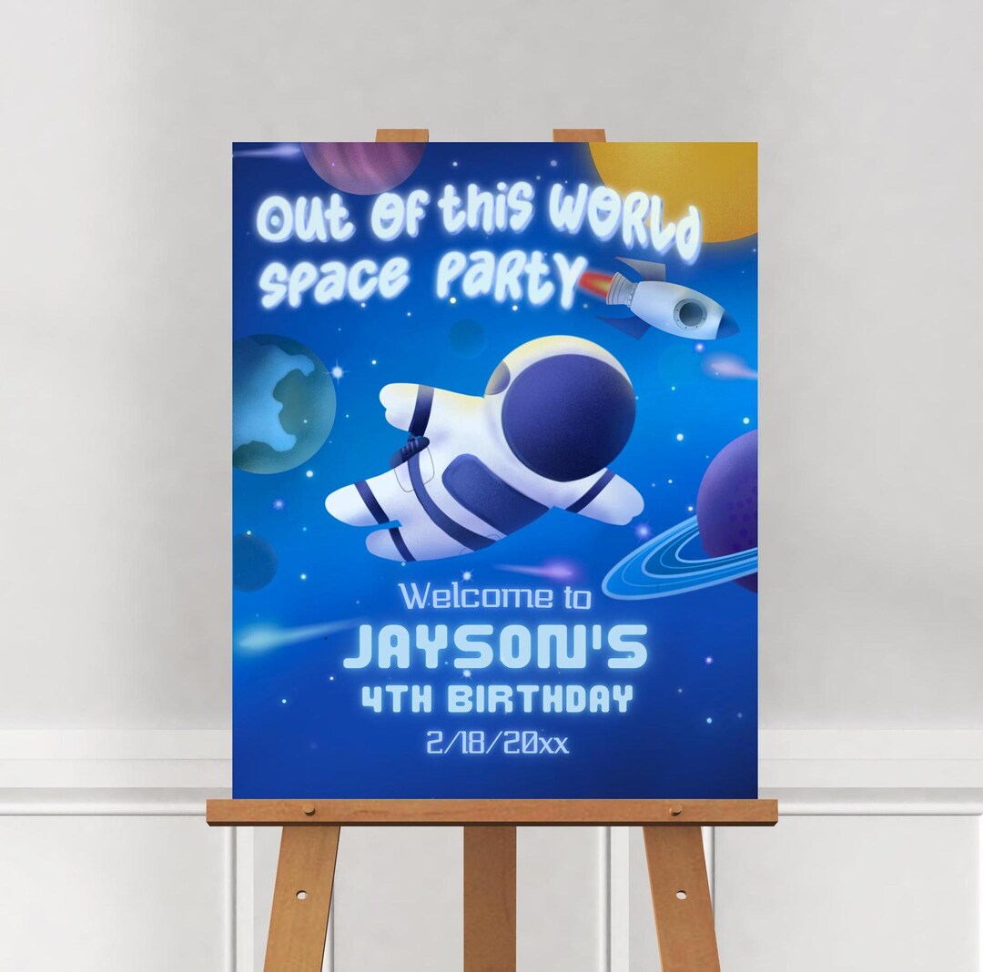 Outer Space Birthday - Blast off - Out of This World - Space Welcome ...