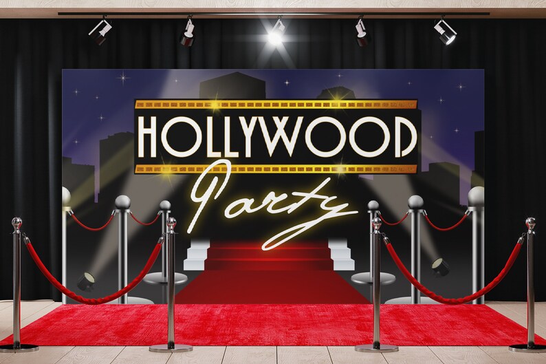Hollywood Backdrop - Red Carpet - Walk of Fame - Photo Backdrop ...