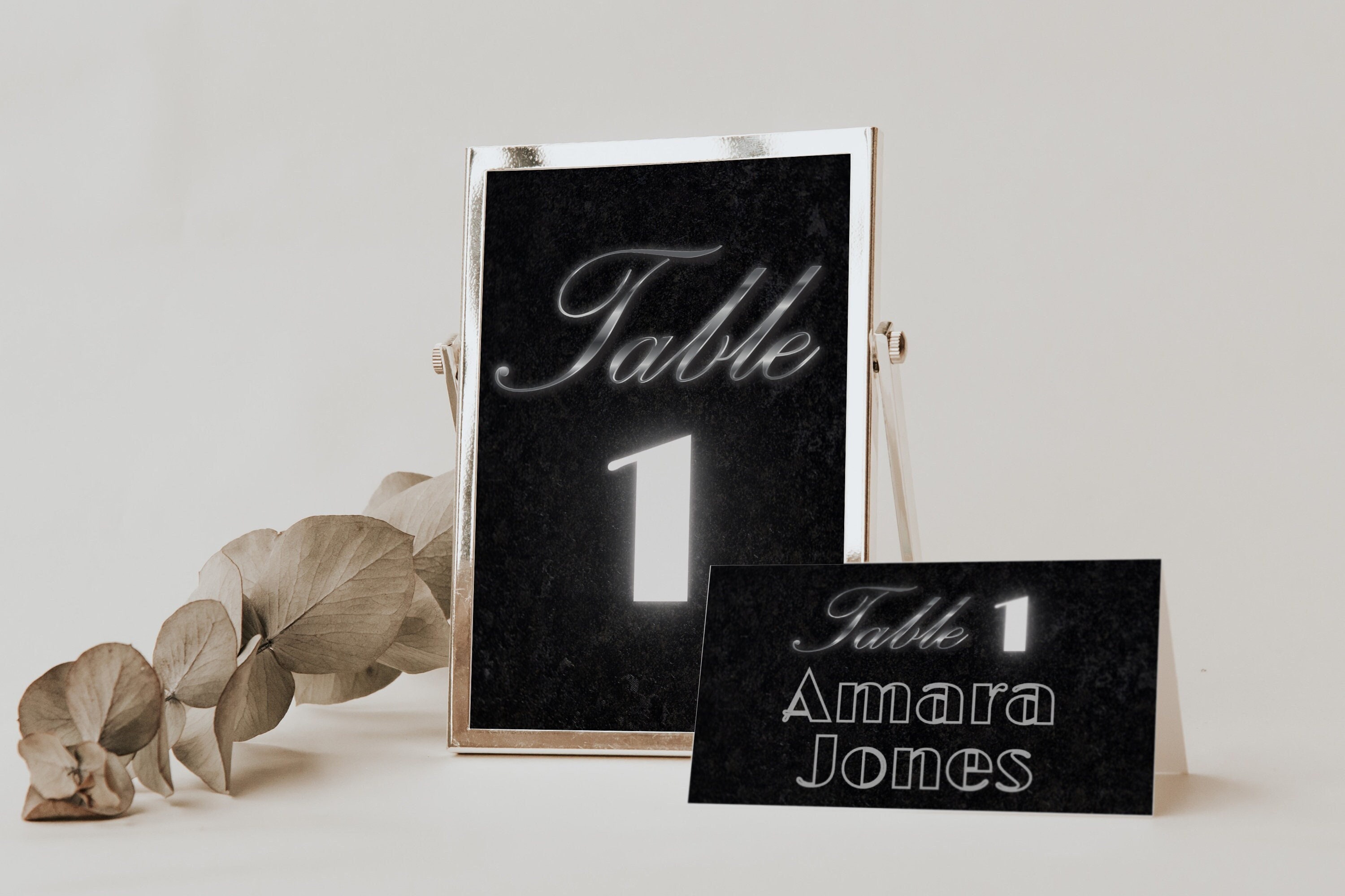 Vintage Glamour - Old Hollywood -glam - Digital Place Card and Table ...