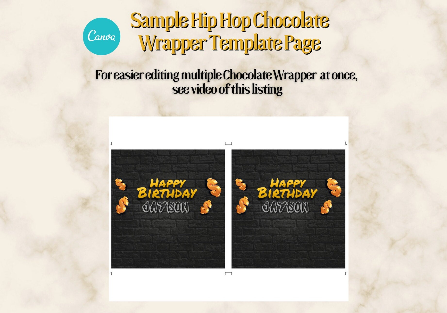 Hip Hop Rapper Themed Boy Birthday Chocolate Wrapper Editable Digital ...