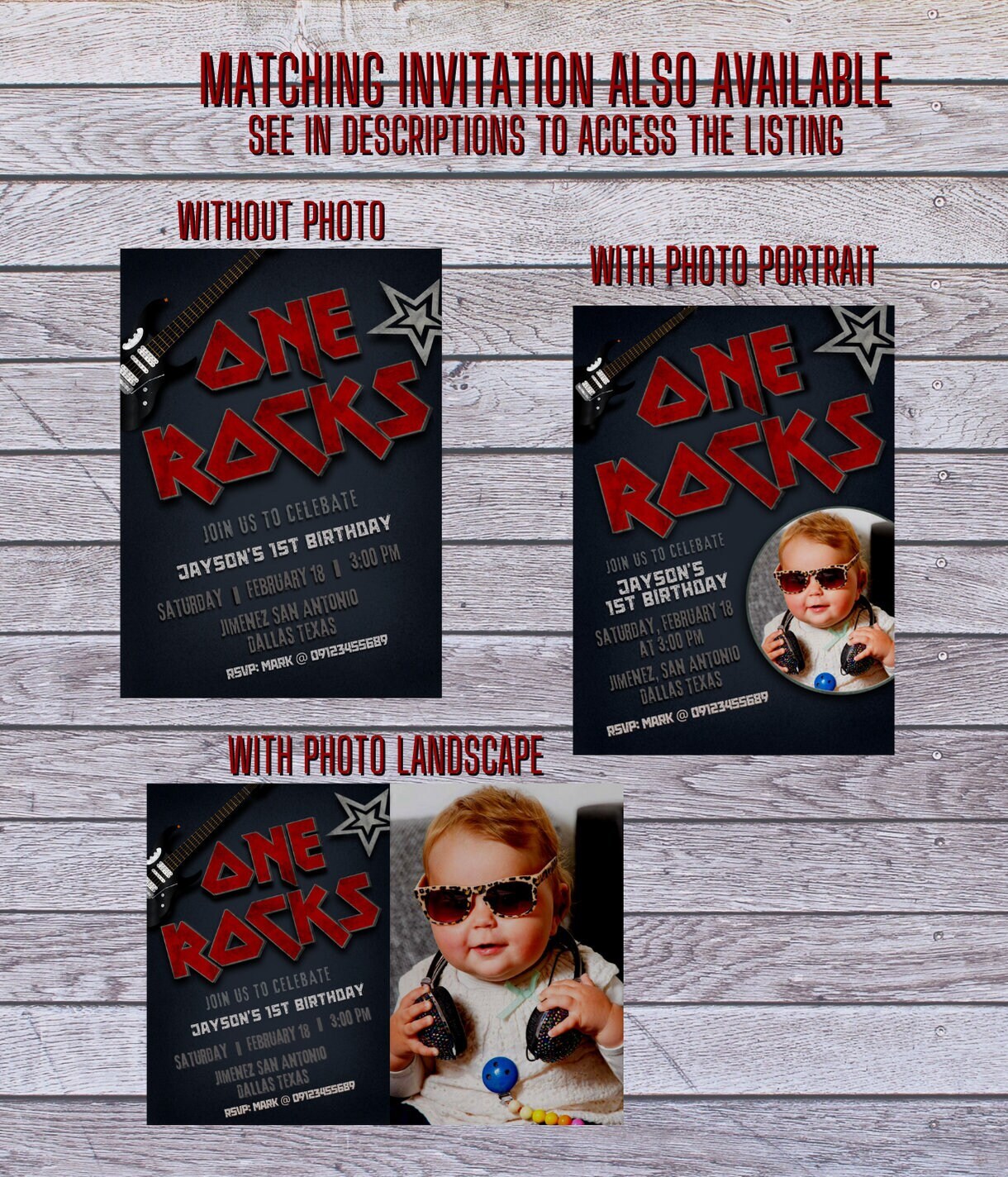 One Rocks Rock and Roll Rocked One Year 1st Birthday Welcome Sign Canva ...