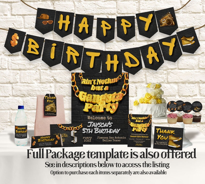 Gangsta Party - Hiphop Theme Invitation Canva Template - Etsy