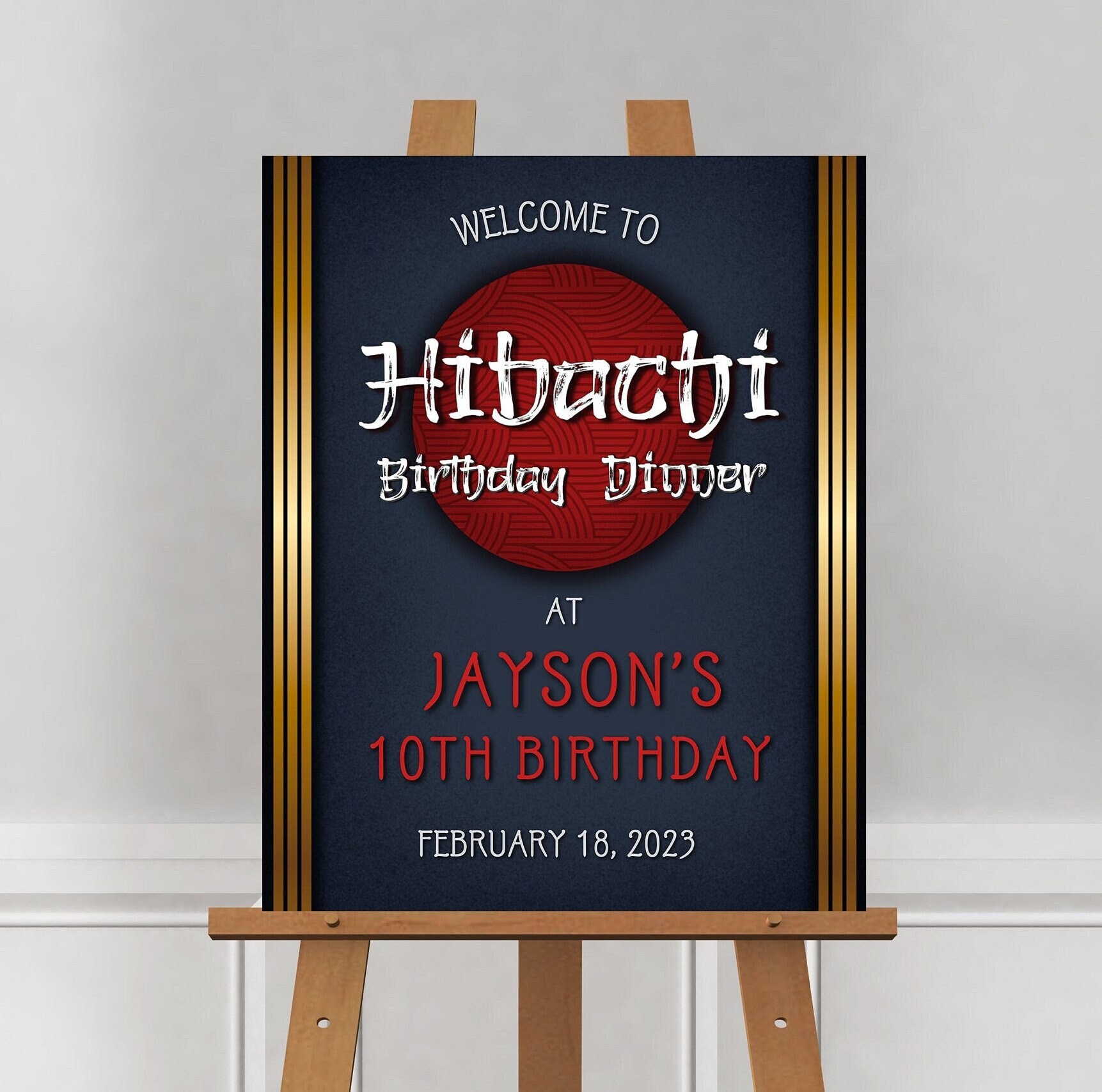 Hibachi Birthday Dinner Japanese Theme Editable Digital Welcome Sign ...