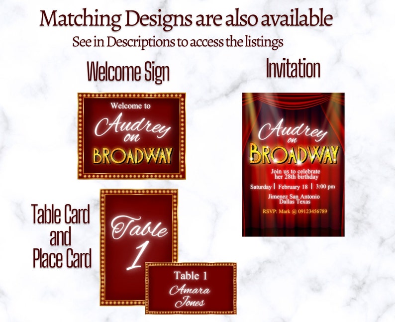 Broadway - Theater - Digital Backdrop - Canva Template - Etsy