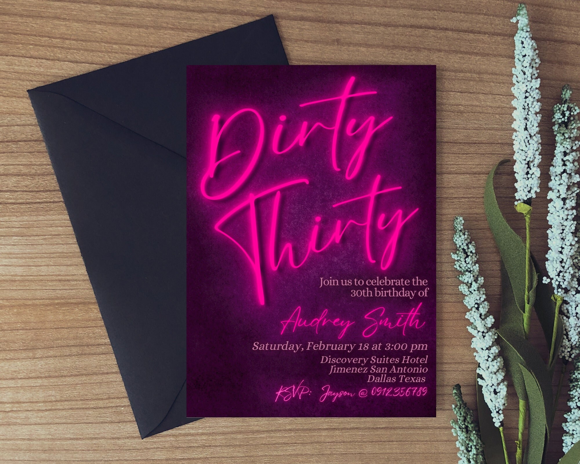 Dirty Thirty 30th Birthday Invitation Digital Editable Invitation Canva ...
