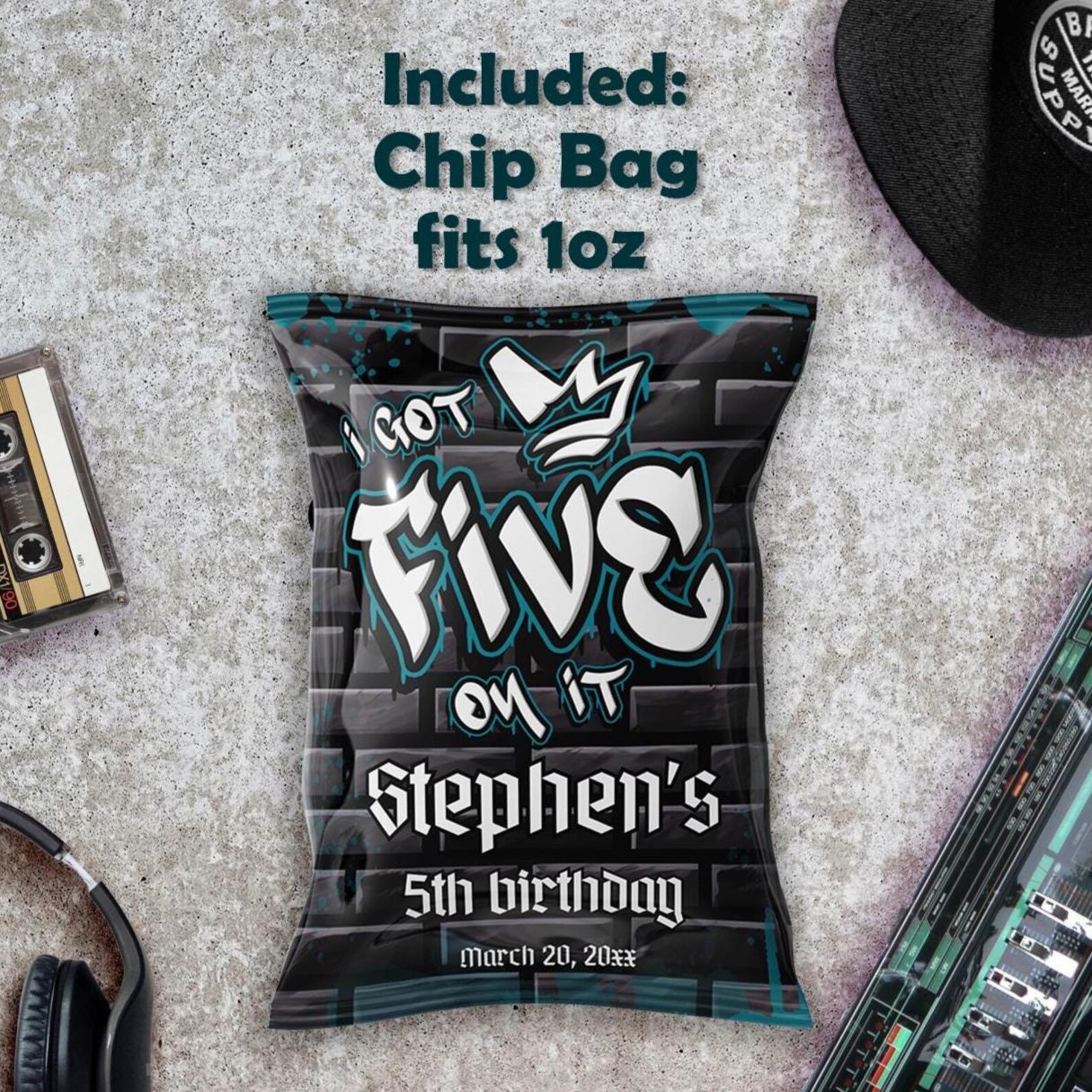 I Got Five on It Hip Hop 5th Birthday Party Template Bundle: Editable ...