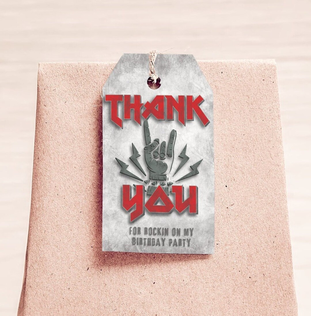 Rocker - Rock and Roll - Rockstar Favor Tag Editable Digital Canva ...