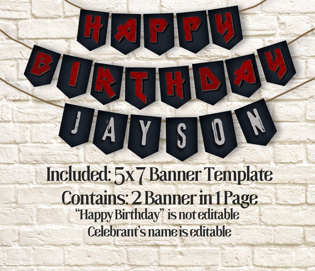 Rocker - Rock Star - Rock and Roll Banner Digital Canva Template - Etsy
