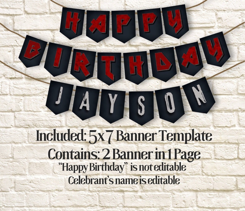 Rocker Rock Star Rock and Roll Banner Digital Canva Template - Etsy