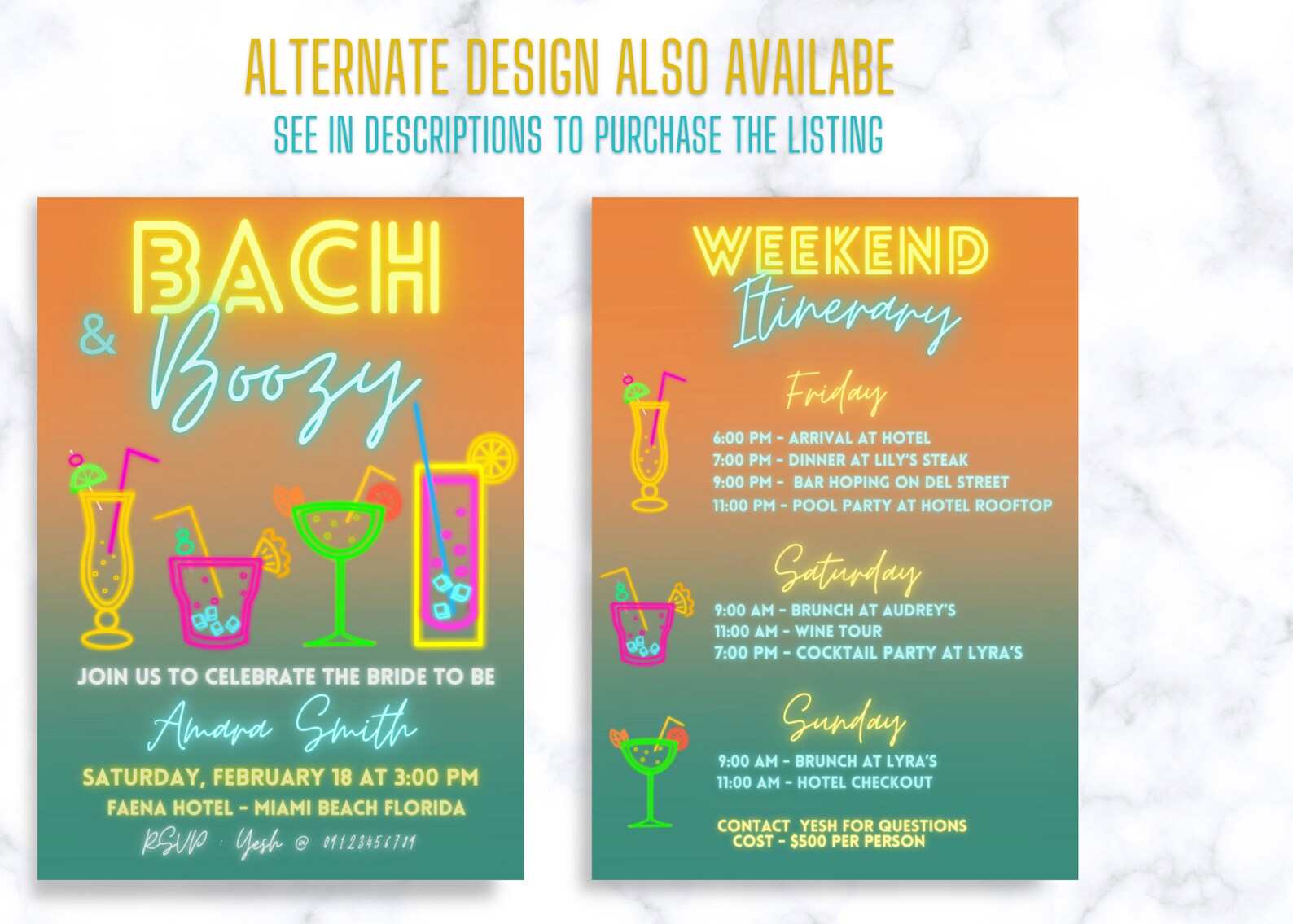 Bach and Boozy Bachelorette Digial Editable Invitation Canva Template ...