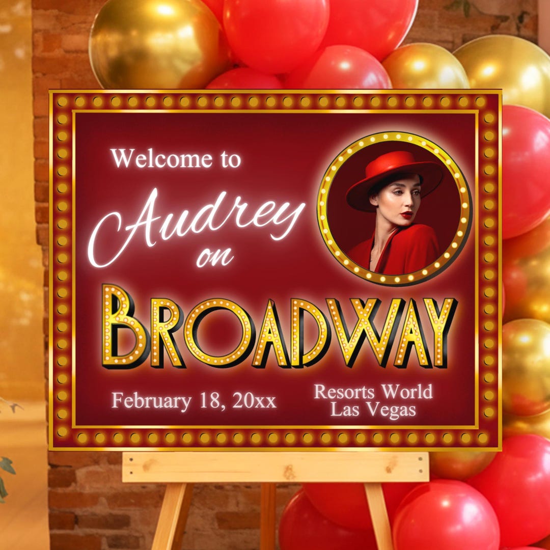 Broadway - Theater - Editable Digital Welcome Sign Canva Template With ...