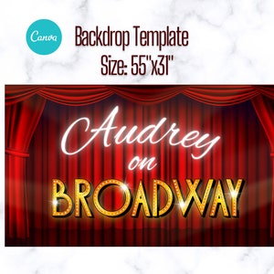 Broadway Theater Digital Backdrop Canva Template - Etsy