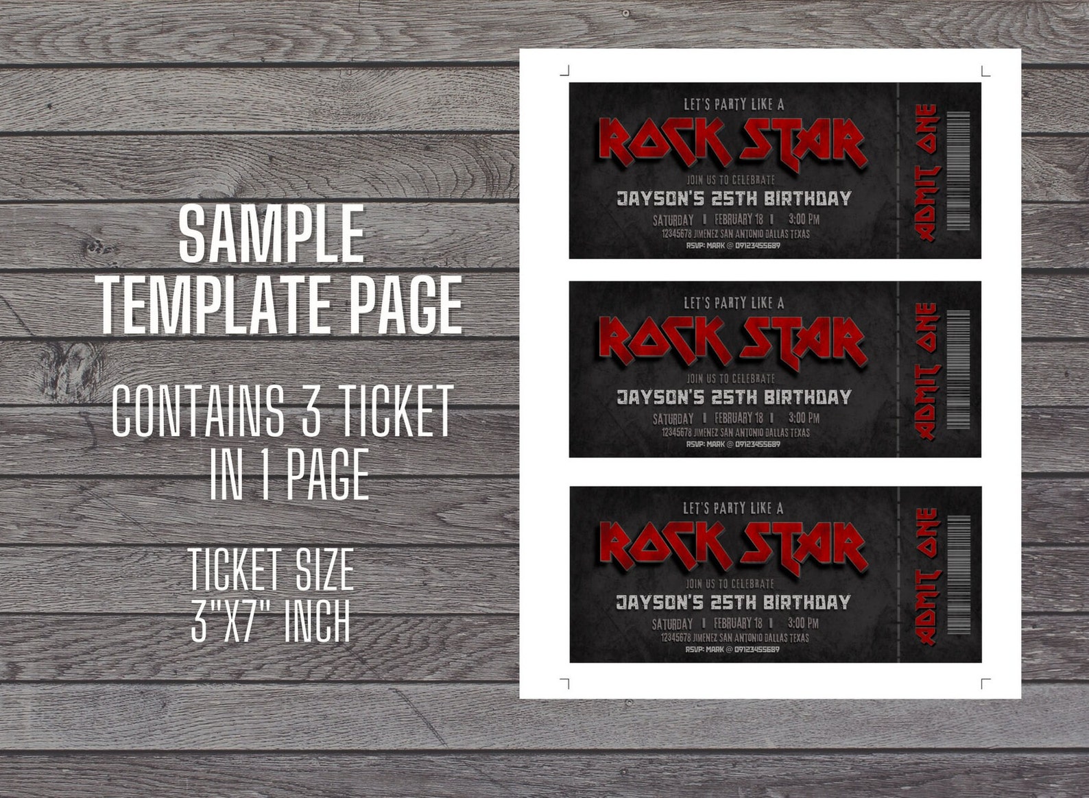 Rockstar Birthday Theme - Rocker Digital Editable Invitation Canva ...