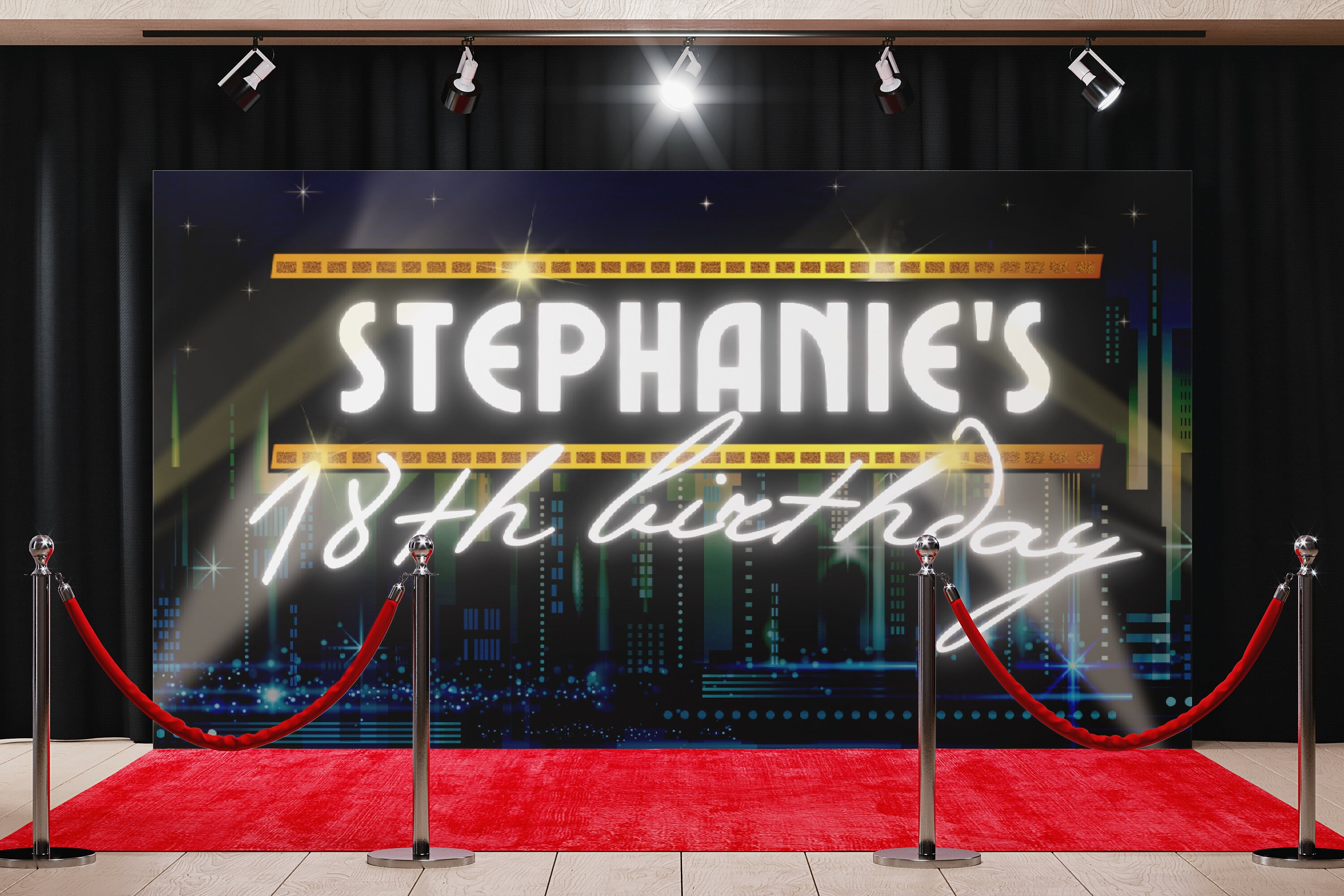 Hollywood Backdrop Red Carpet Walk of Fame Photo - Etsy