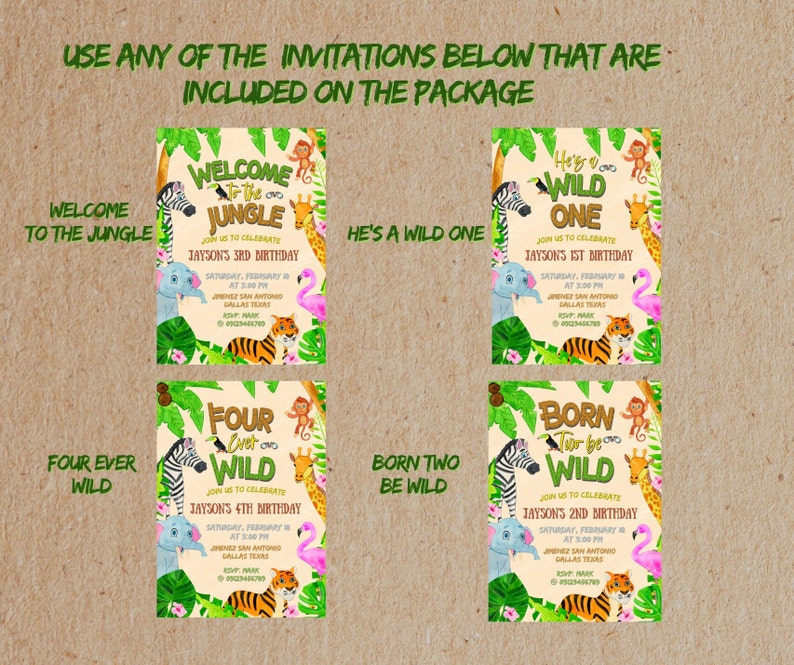 Safari Party Package Canva Template - Etsy