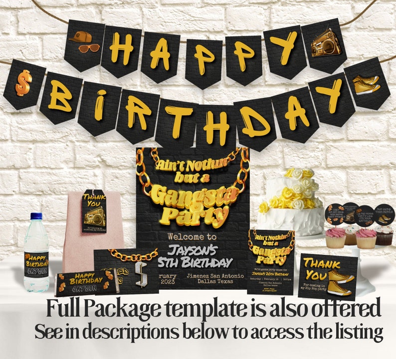 Gangsta Party Hiphop Theme With Picture Invitation Portrait - Etsy
