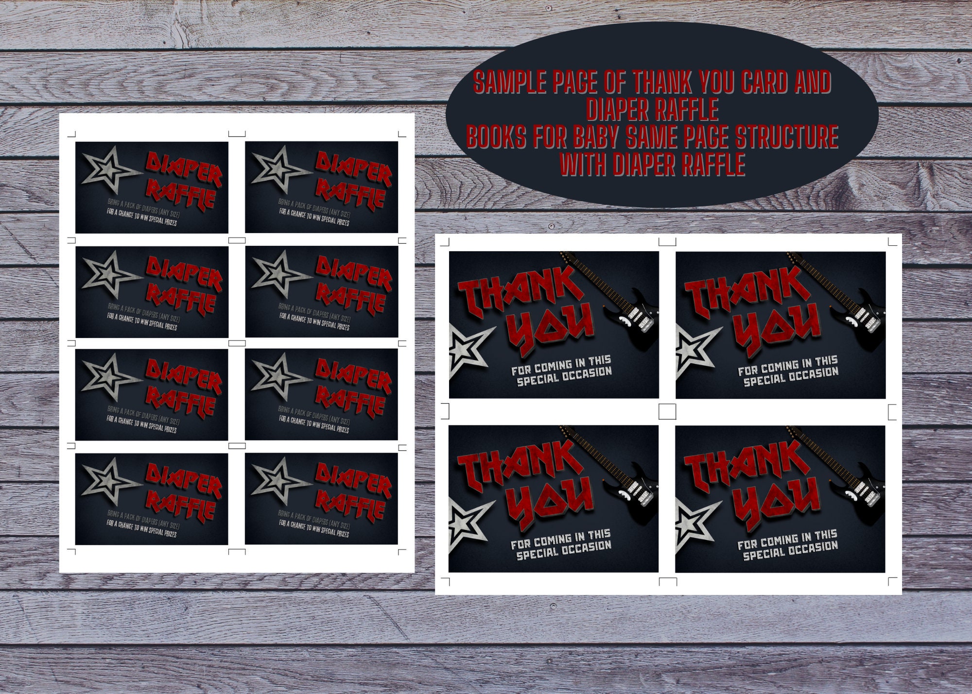 Born to Rock Baby Shower - Rockstar Theme - Rocker Theme Invitation ...