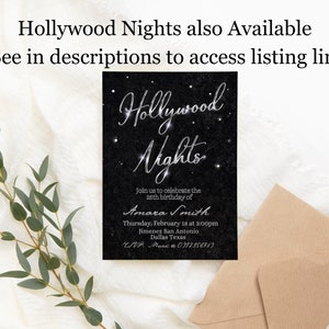 Hollywood Party Invitation Canva Template - Etsy