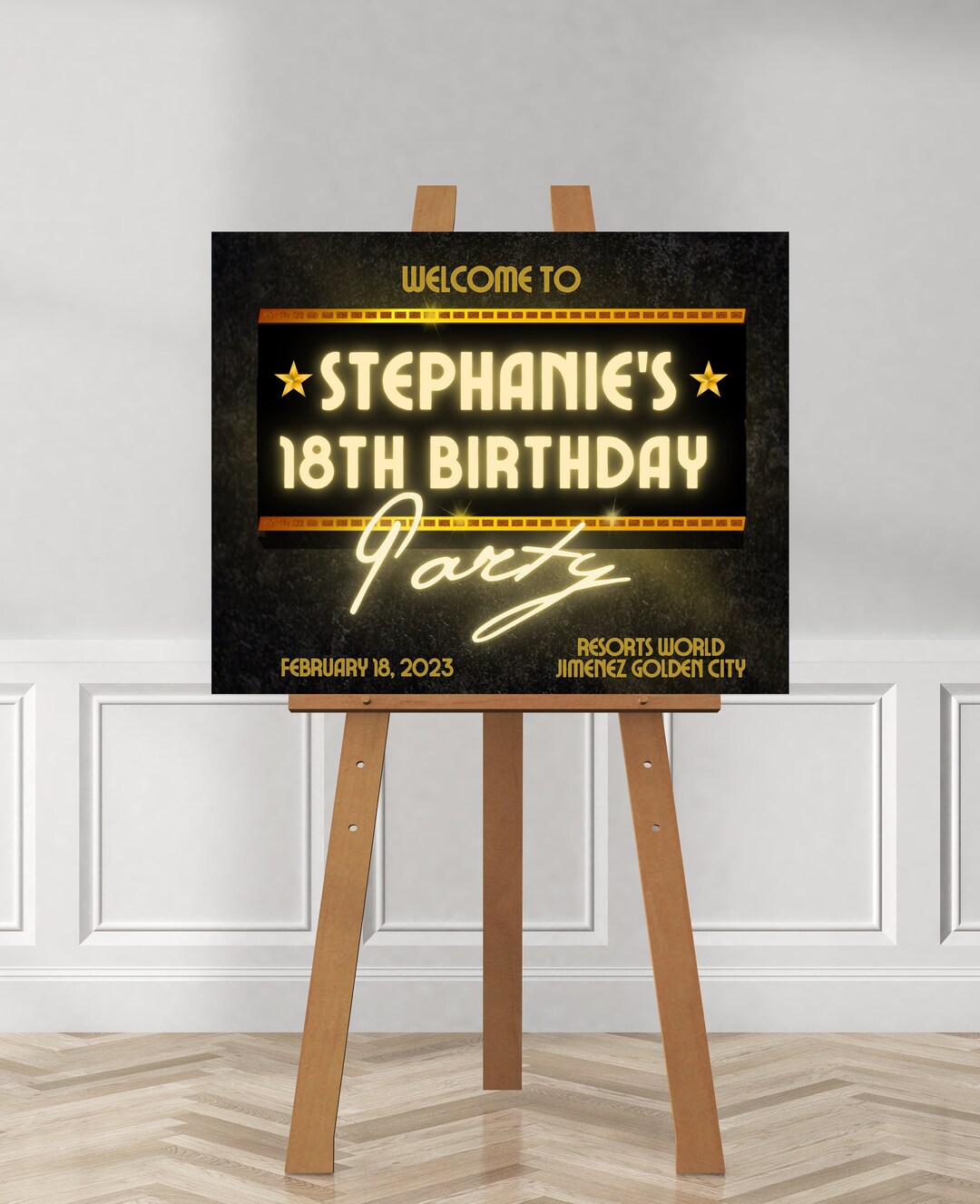 Hollywood Party Welcome Sign - Prom Night - Digital Canva Template - Etsy
