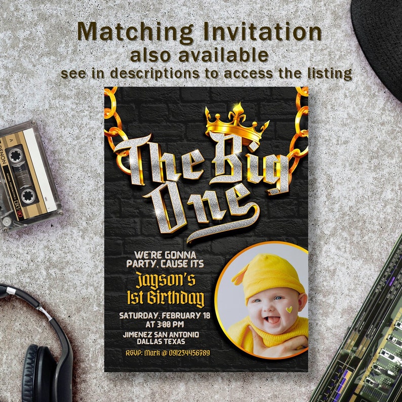 The Big One Hip Hop Biggie Small Welcome Sign With Picture Editable ...